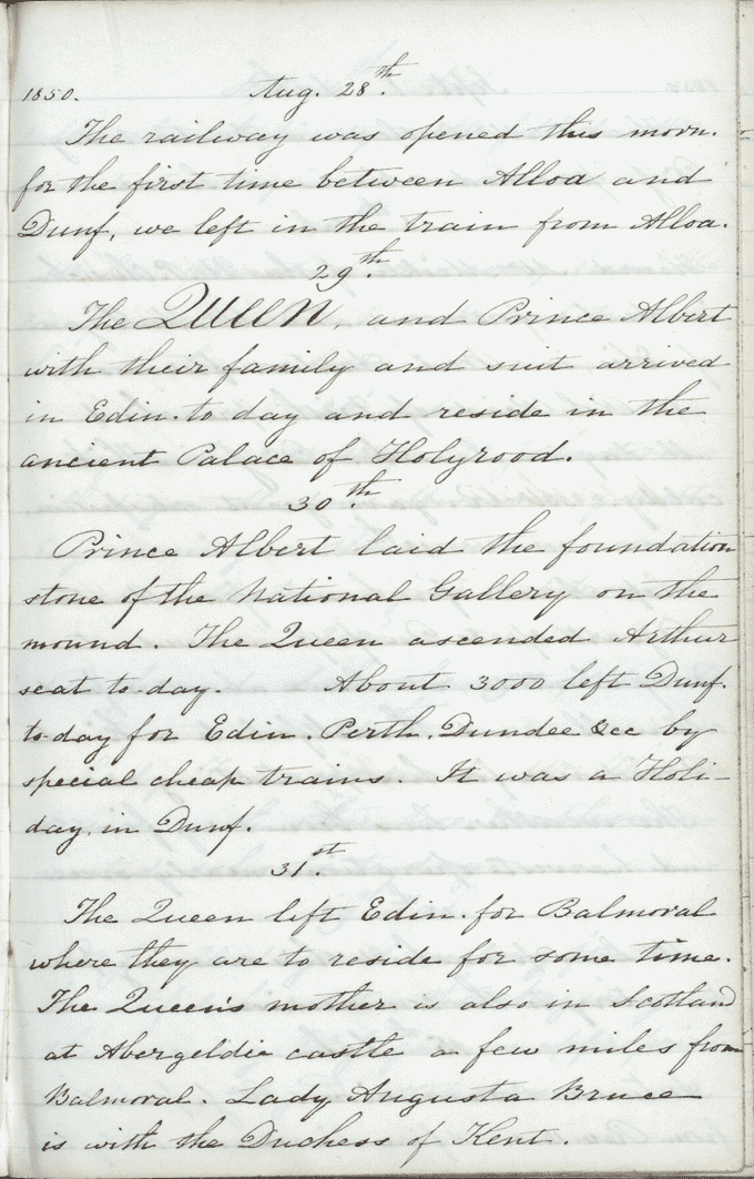 George Blyth's Diary, 1850